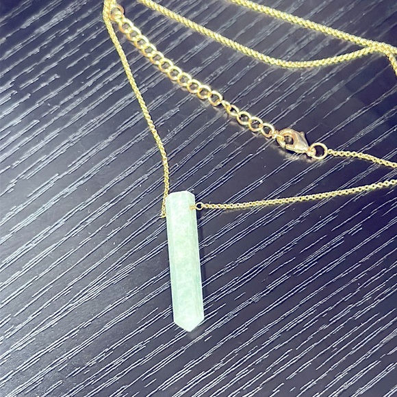 Vintage | Jewelry | Vintage Gold Tone Colorado Jade Pendant Necklace ...